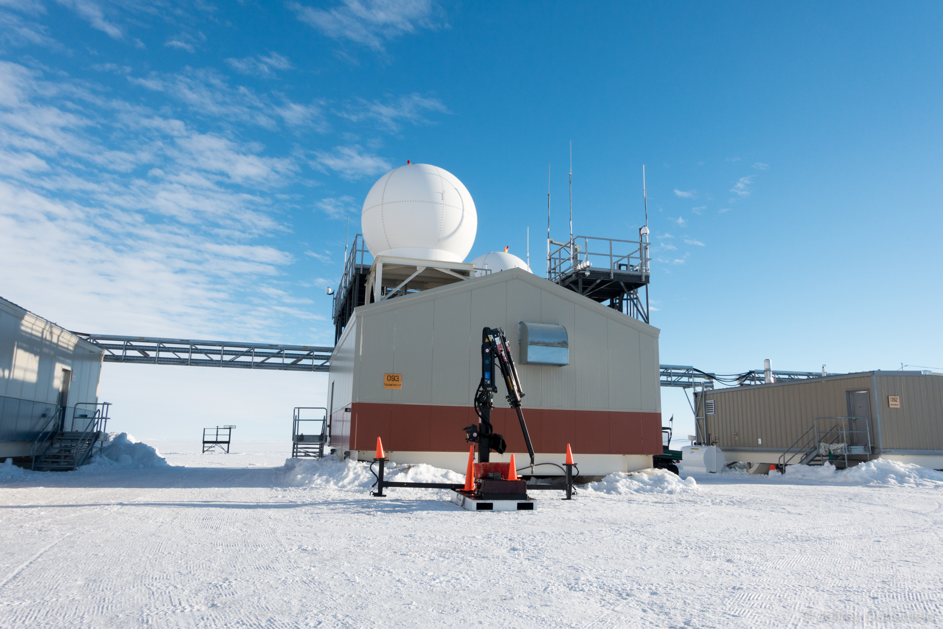 The comms facility, with radome, comms antennas. – Jeffrey Donenfeld